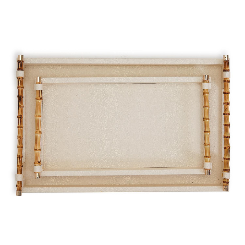Shagreen Tray with Bamboo Handles, Set of 2 – The Collective Dallas
